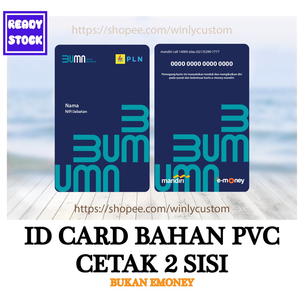 Jual CUSTOM KARTU PVC DESIGN ID CARD PLN BUMN TERBARU BAHAN PVC - 2 ...
