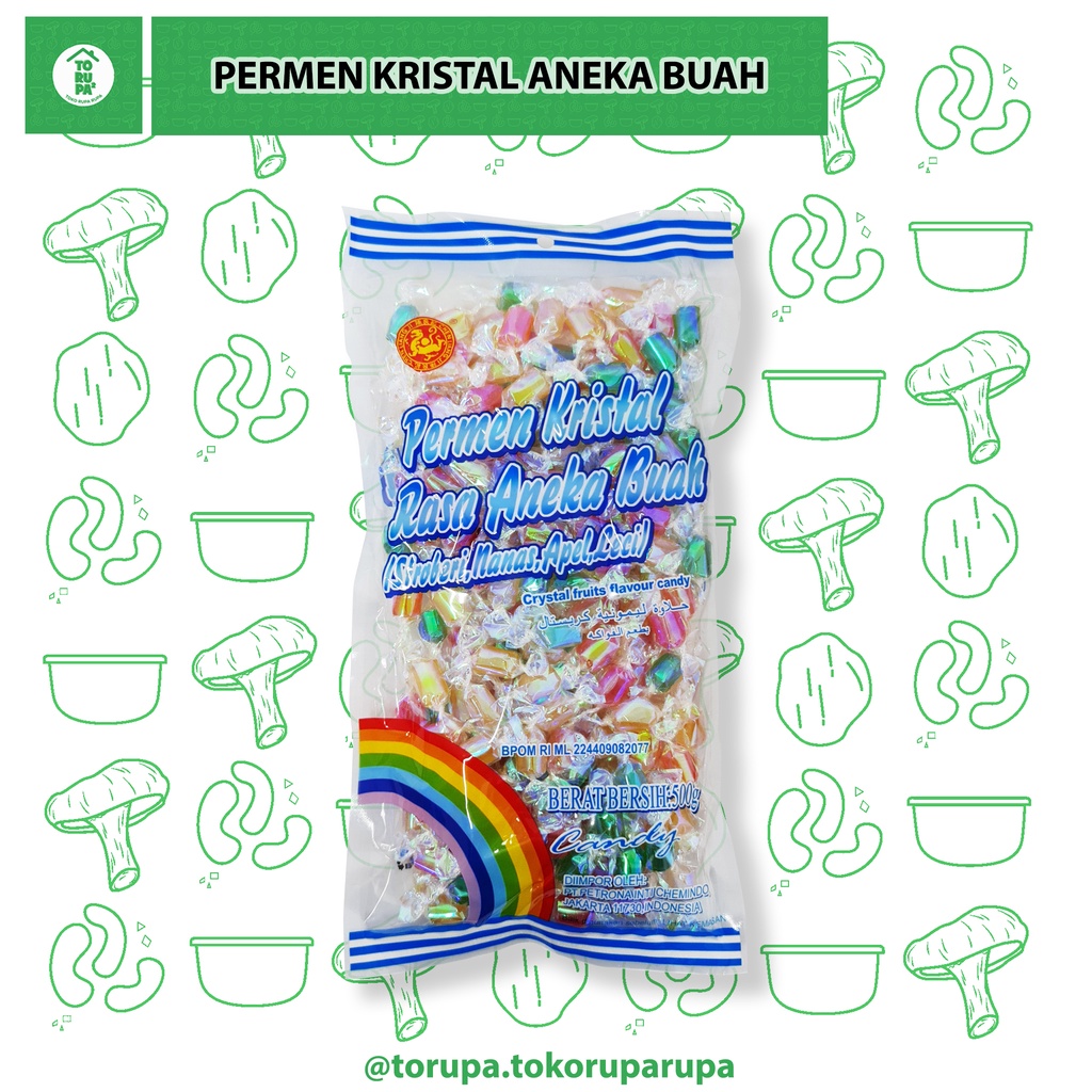 Jual Permen Kristal Aneka Buah Rainbow Diamond Candy 500g Assorted ...