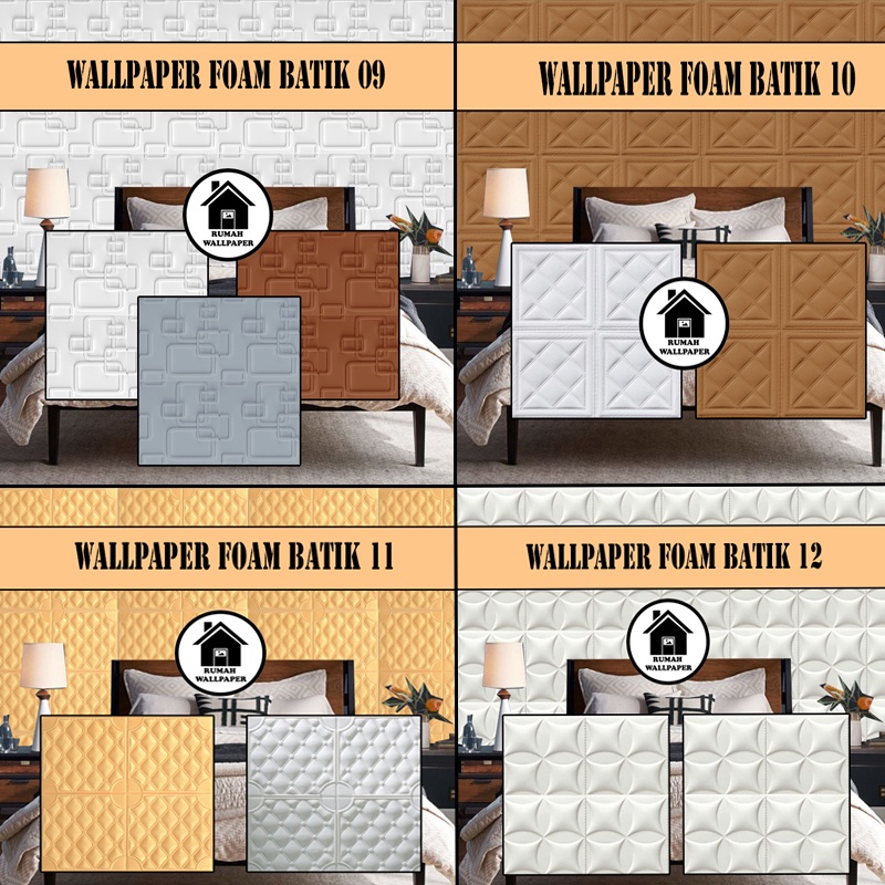 Jual RW Wall paper Stiker Foam Motif Batik 6MM 3D Bata Premium ...