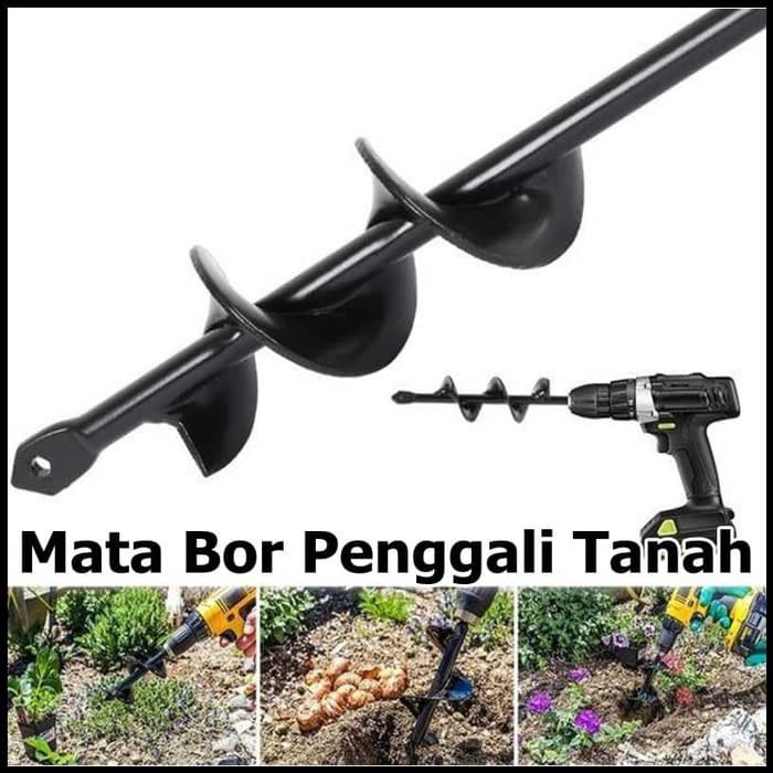 Jual Mata Bor Penggali Lubang Tanah Garden Drill Steel Auger Spiral ...