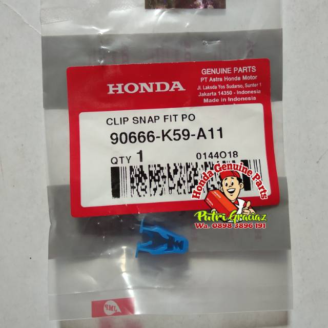 Jual CLIP COVER DEK CUB MATIC 90666-k59-A11 Ori Ahm Graciaz | Shopee ...