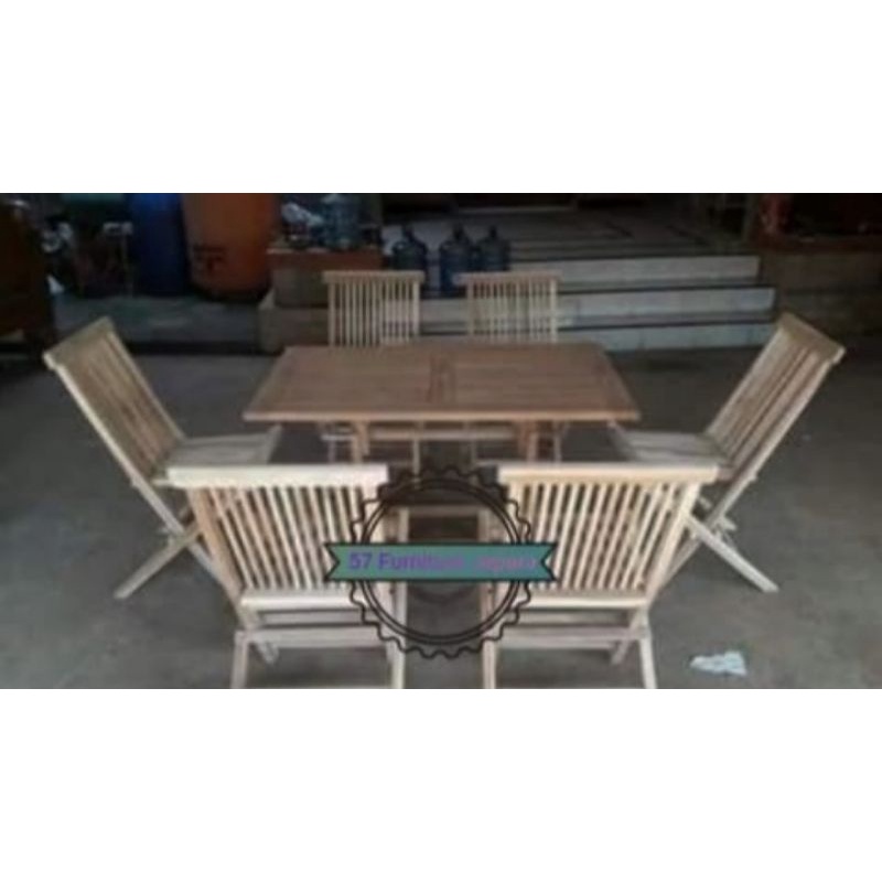 Jual Meja Kursi Makan Jati 6 Kursi Minimalis - Meja Makan Restoran Jati ...