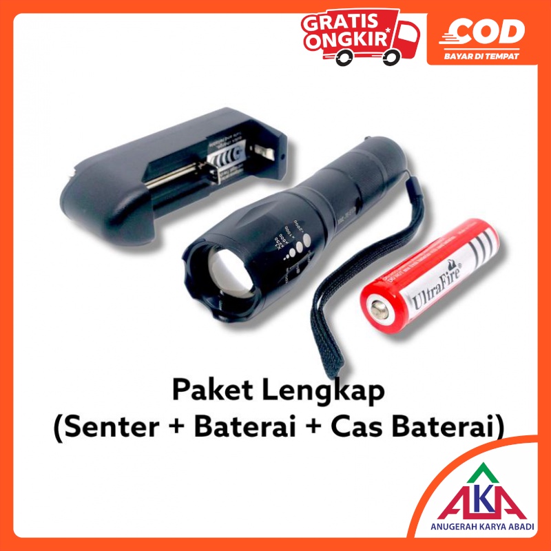 Jual TaffLED Senter LED Cree T6 3800 Lumens - Black | Shopee Indonesia