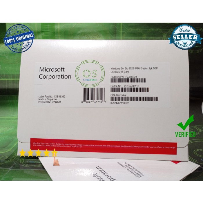 Jual Window Server 2022 Standard 16 Core Fullpack 5 CALs Original LTS ...