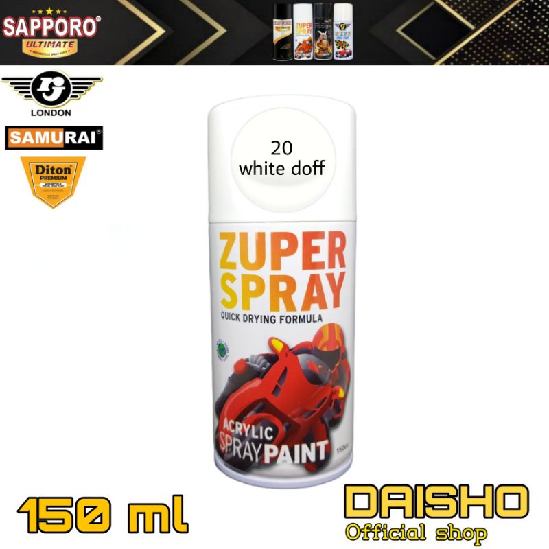 Jual Pilok pilox 150cc warna putih white doff zuper spray cat semprot spray paint | Shopee Indonesia