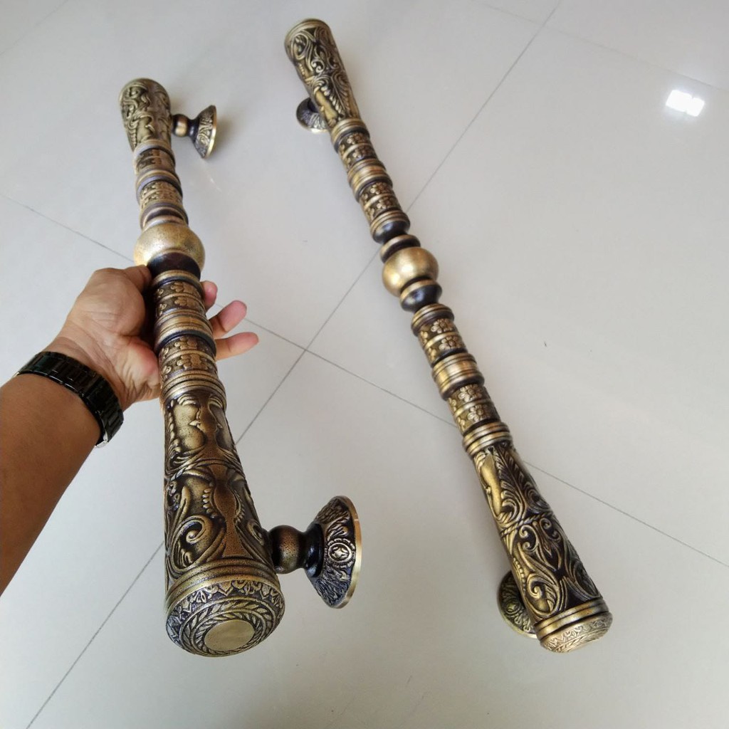 Jual Handle pintu rumah mewah kuningan murni model Gogo/Pendopo 75cm ...