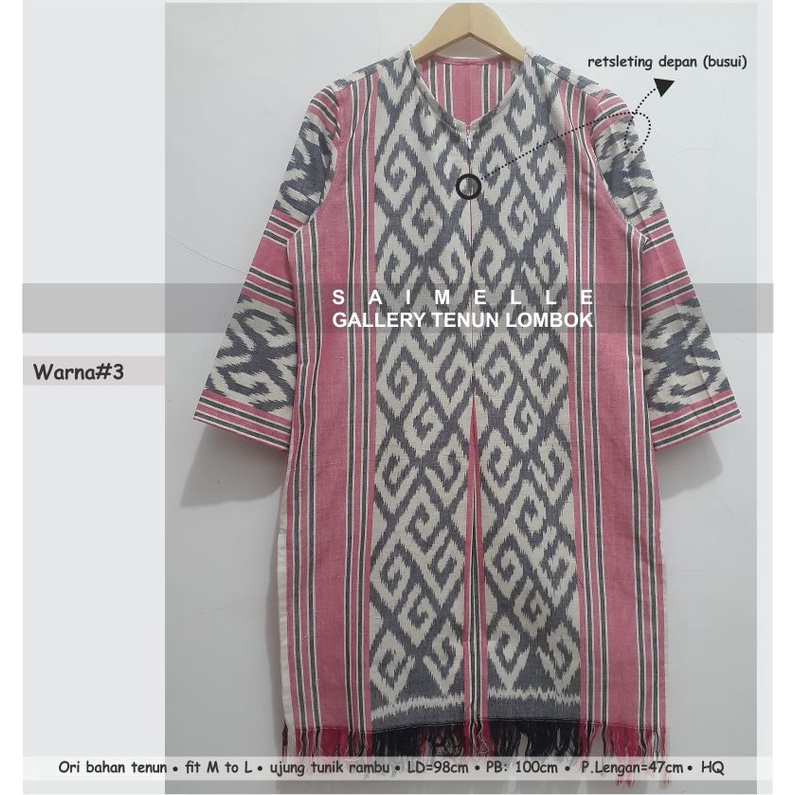 Jual Baju Tenun Tunik Etnik Lombok by SAIMELLE gallery tenun Lombok | Shopee Indonesia