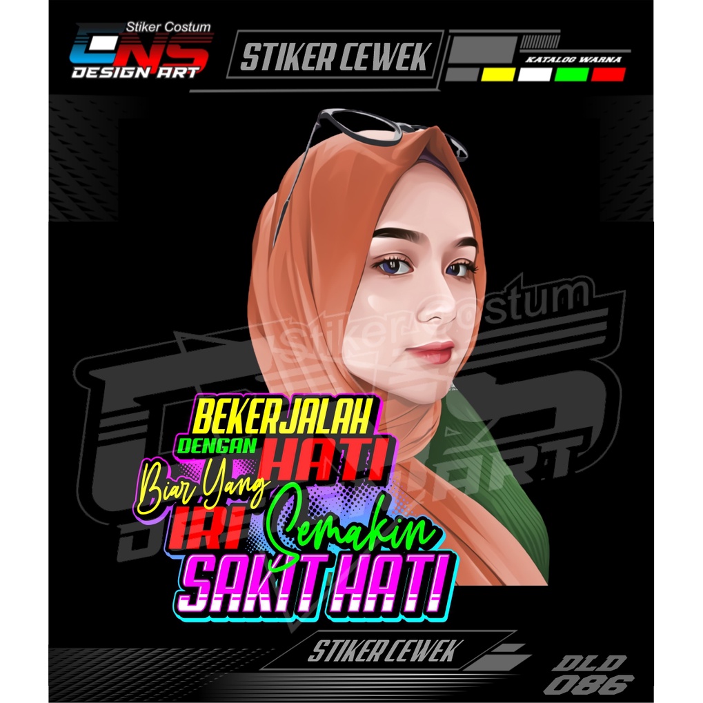 Jual Stiker Cewek Hijab Jumbo 1meter Sticker Decal Mobil Motor Sticker Print Cutting Variasi