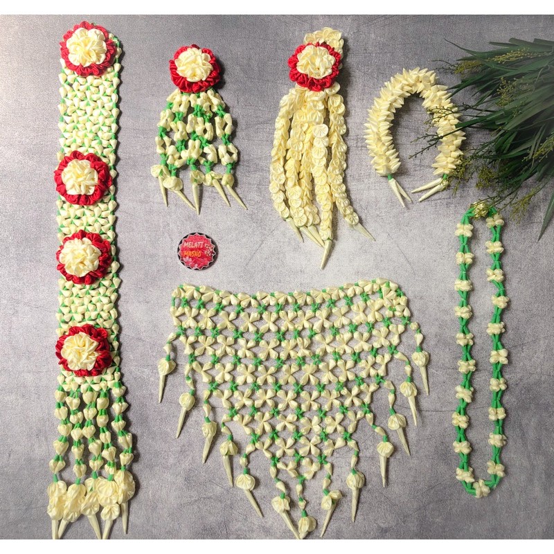 Jual melati imitasi adat jawa solo cepol merah putih melati pengantin ...