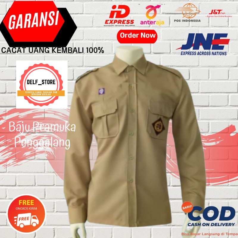 Jual Baju Seragam sekolah pramuka penggalang saku 2 atas lengan panjang SD SMP SMA Penggalang ...