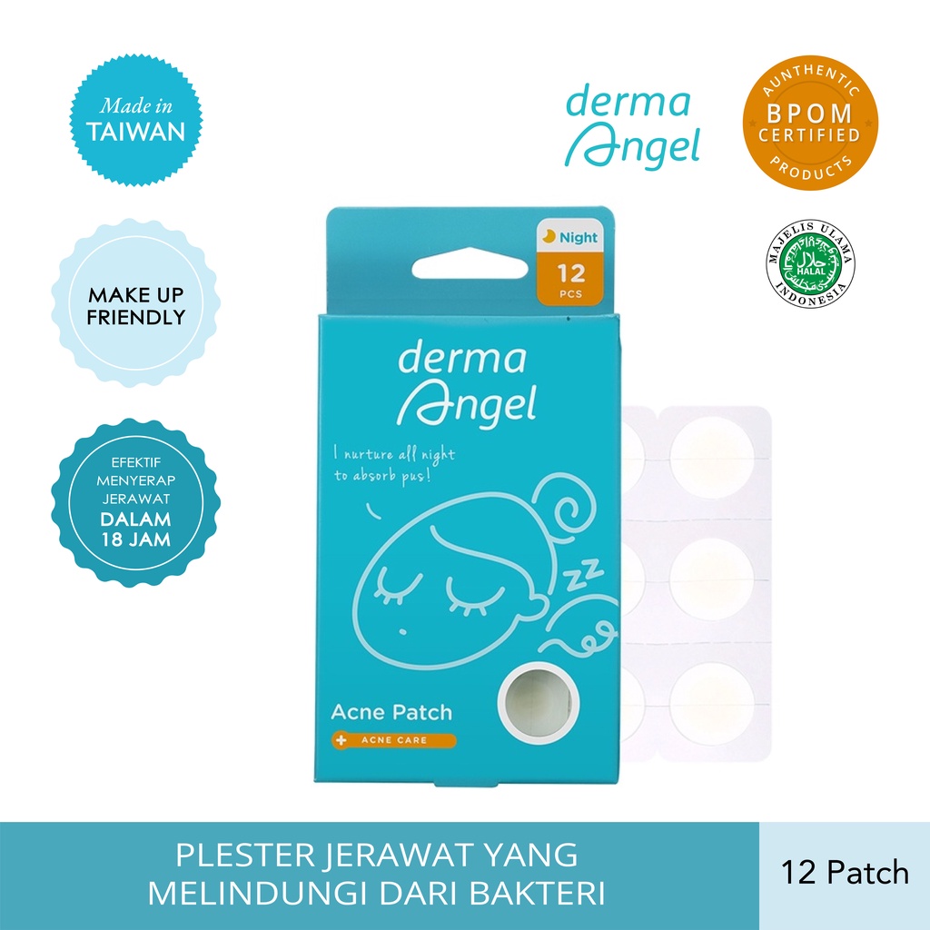 Jual Derma Angel Acne Patch Night: Isi 12 Patch | Plester Jerawat ...