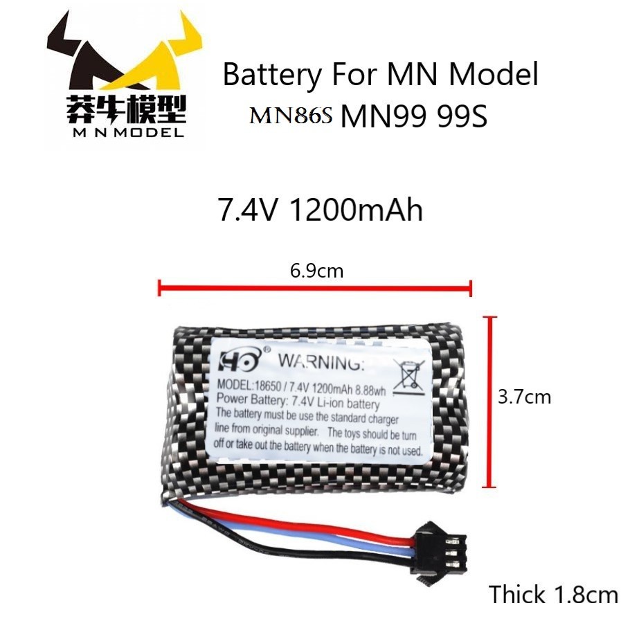 Jual Baterai Original Batre Battery MN99 MN99S MN98 MN86S 1200mah 2S 7 ...