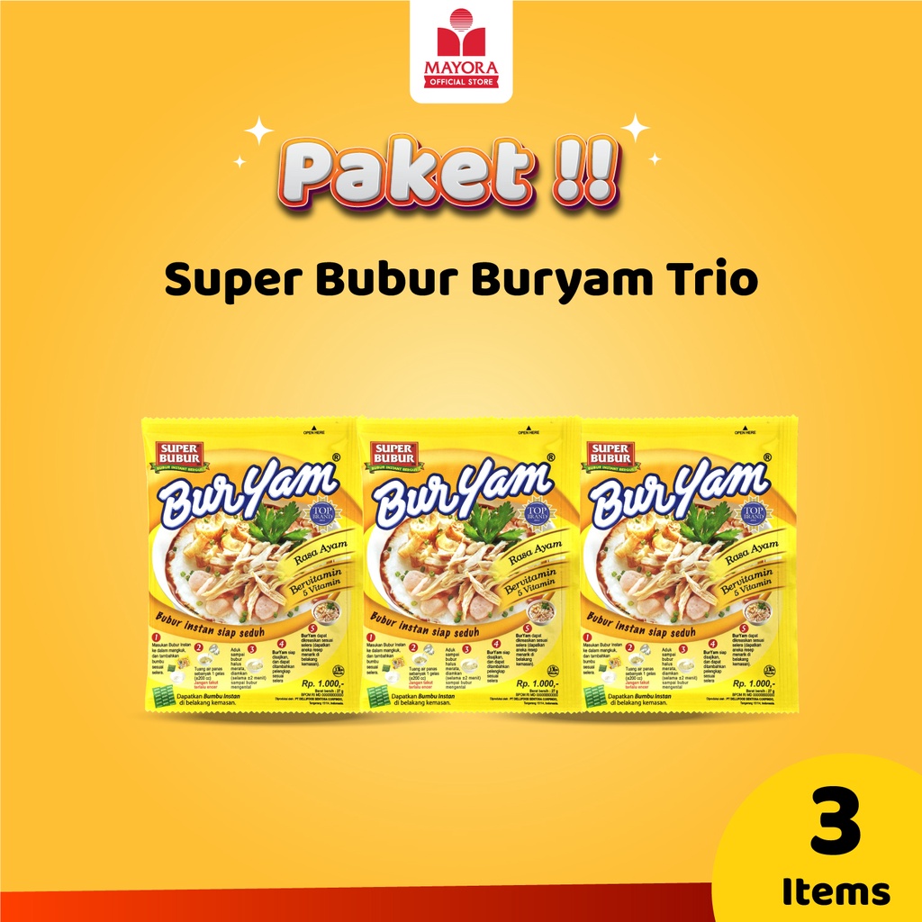 Jual Super Bubur Buryam Trio @220gr | Shopee Indonesia