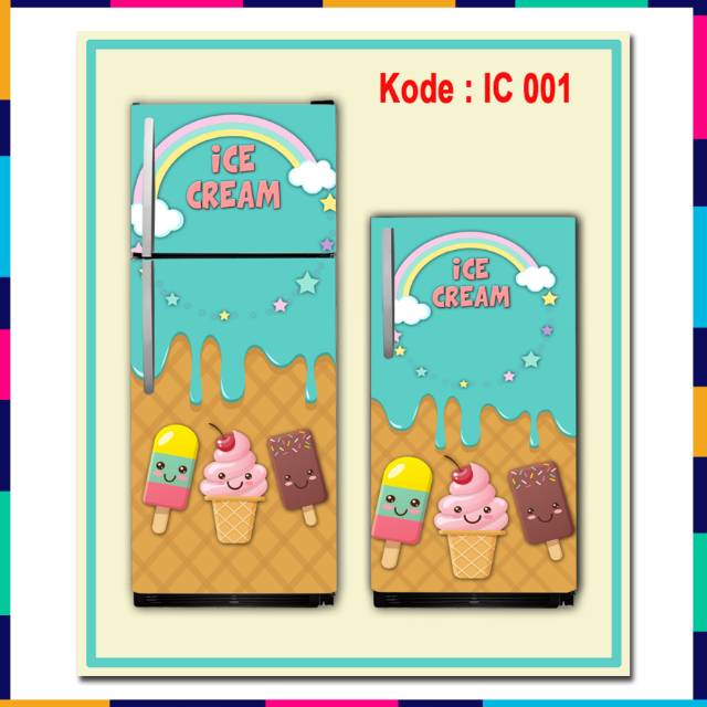 Jual STIKER KULKAS ICE CREAM 1 PINTU - 2 PINTU | Shopee Indonesia
