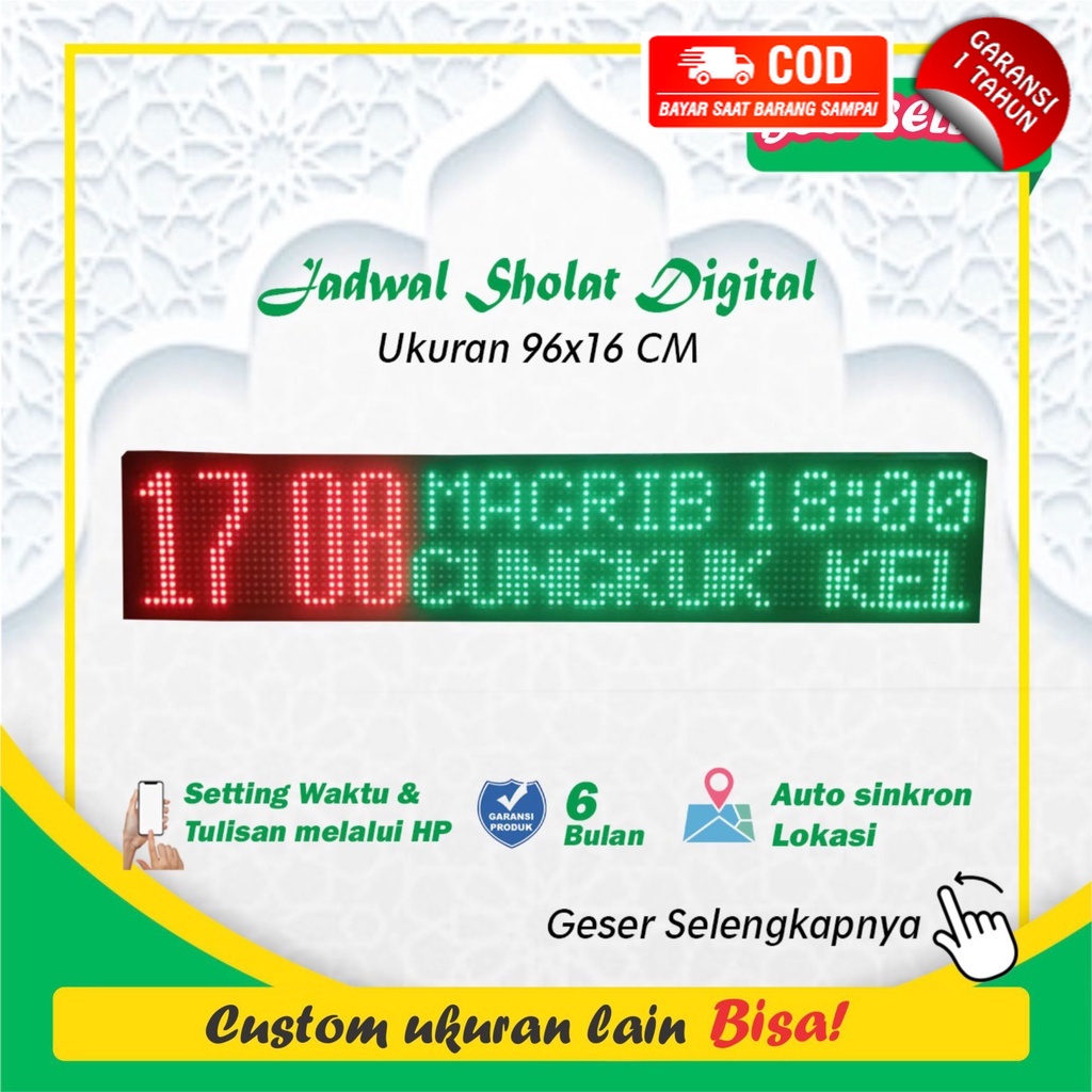 Jual PROMO JAM DIGITAL MASJID JAM MASJID ALARM SHOLAT JADWAL SHOLAT ...