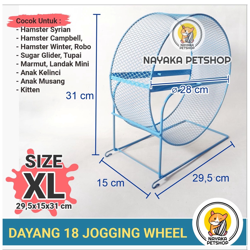 Jual Dayang 18 Jogging Wheel Ekstra Jumbo Kincir Hamster Syrian Roda ...