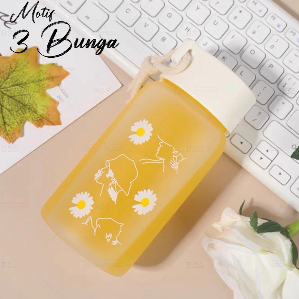 Jual Tumbler Glass Aesthetic 500ml Gelas Minum Teh Susu Bunga Aster ...