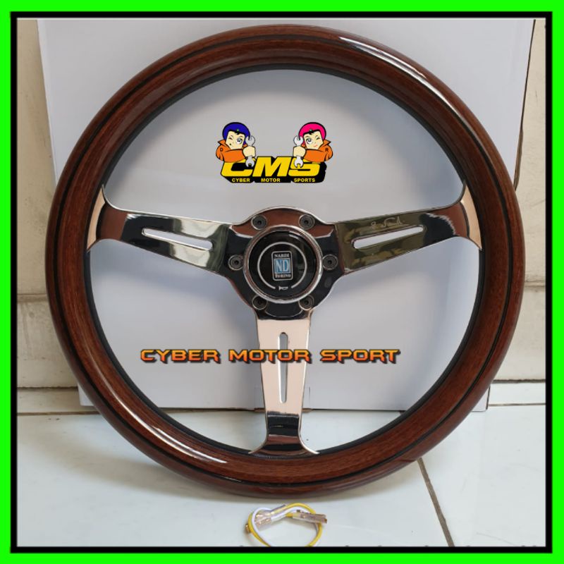 Jual stir racing mobil universal . setir mobil wood kayu . steering ...
