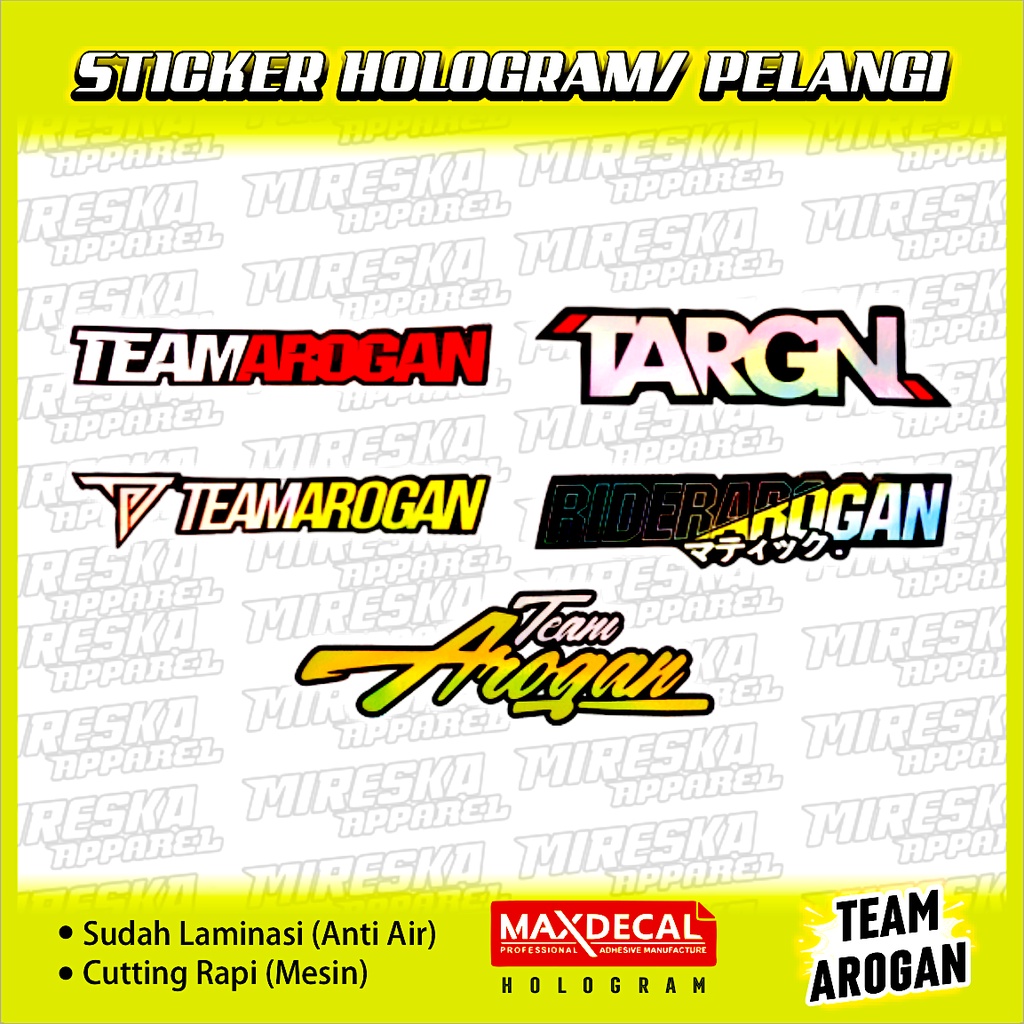 Jual Terbaru!! Stiker Viral Hologram Terlaris Team Arogan Series ...