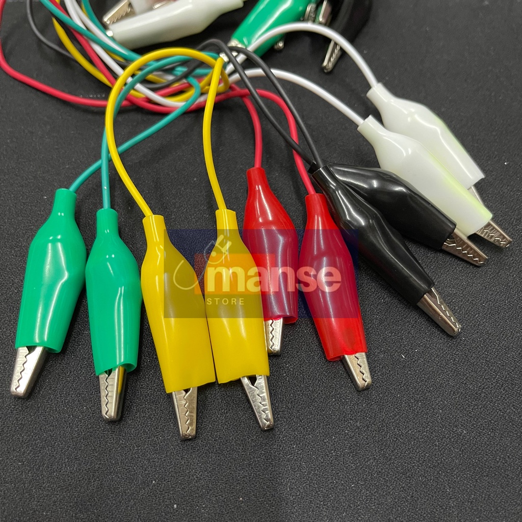 Jual Kabel Jumper Jepit Buaya Set Besar 5cm (isi 10 kabel) Warna Warni ...
