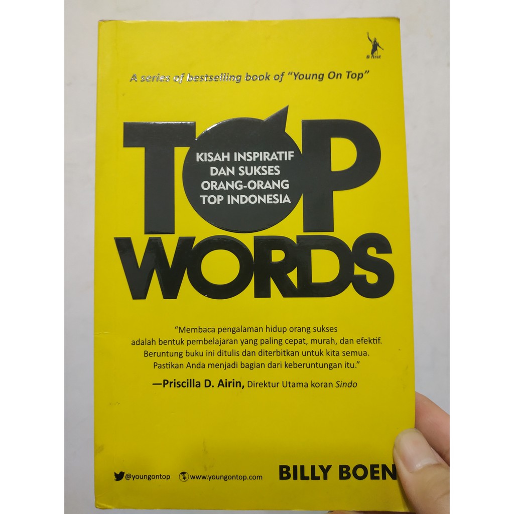 Jual BUKU ASLI TOP WORDS BILLY BOEN B FIRST BEKAS KOLEKSI PRIBADI ...