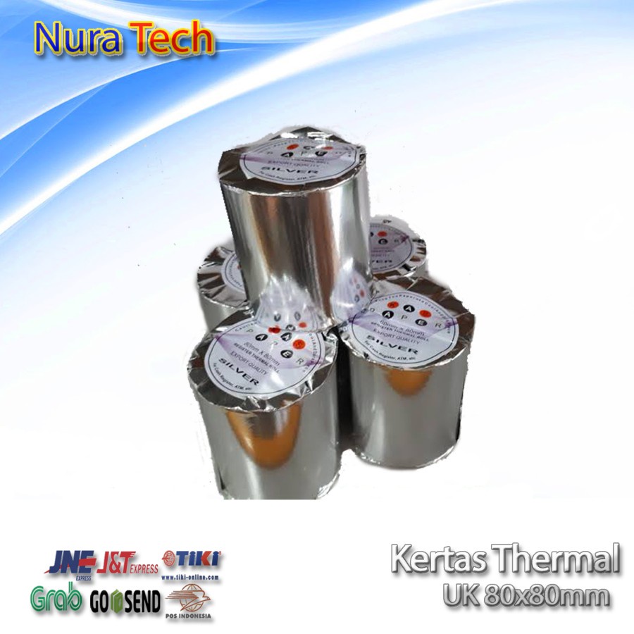 Jual kertas thermal 80x80mm kertas nota pembayaran struck | Shopee ...