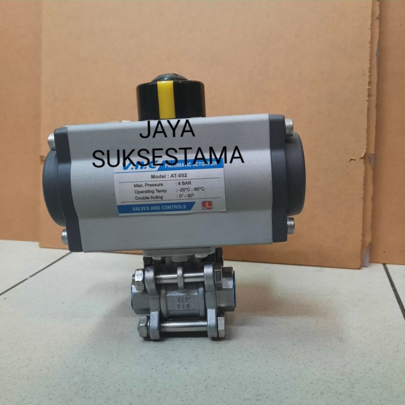 Jual Ball Valve 3pc SS Pneumatic Actuator + Solenoid Double Acting 1" inch | Shopee Indonesia