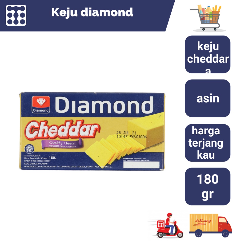 Jual Keju Diamond 180 Gram Cheddar | Shopee Indonesia