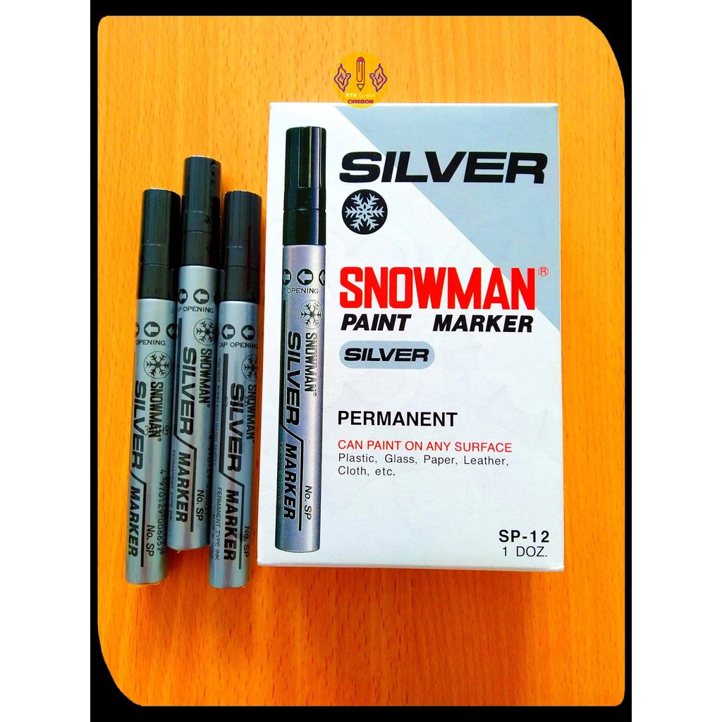 Jual Spidol Perak Permanent Snowman SP-12 Silver Paint Marker | Shopee ...