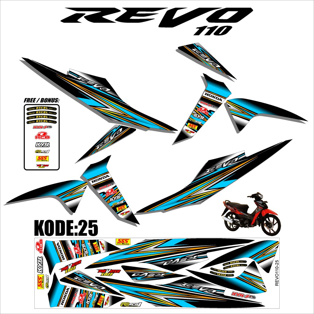 Jual (COD) Striping Sticker Revo 110-Stiker Lis Variasi Revo Lama 2007 ...