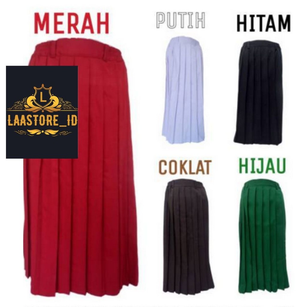 Jual SERAGAM SEKOLAH - Rok Panjang Full Rempel / Plisket SD - MI Bahan Drill Berkualitas Super ...