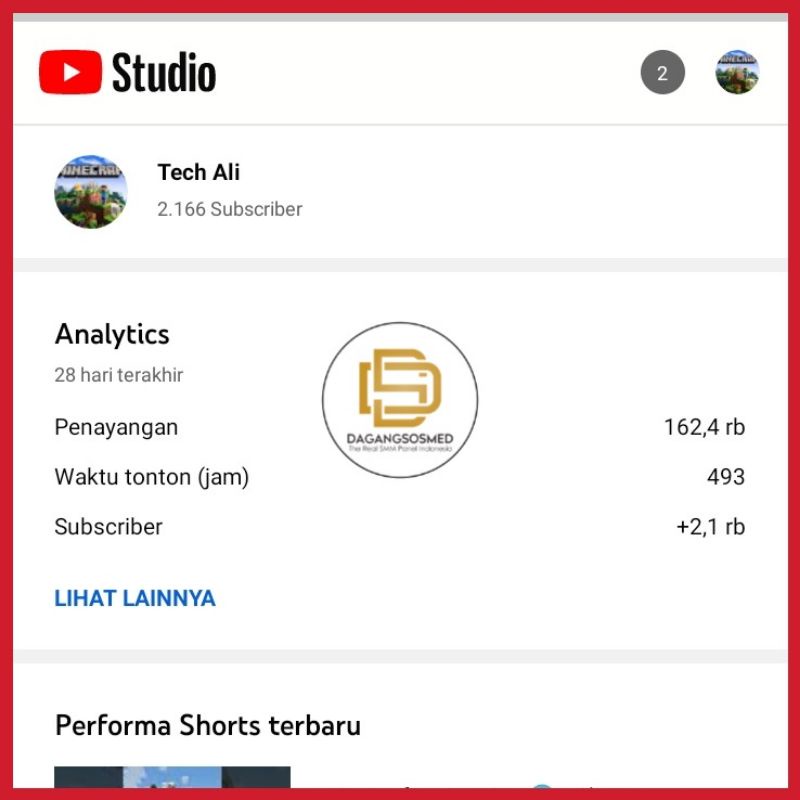 Jual CHANNEL YOUTUBE SUBSCRIBE 2000++ BUAT BAHAN CHANNEL | Shopee Indonesia