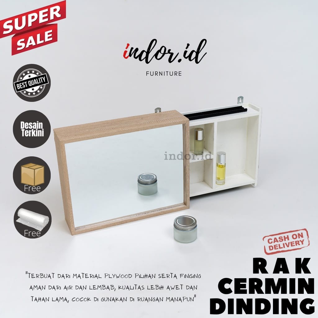 Jual rak cermin dinding gantung minimalis/ rak cermin wastafel | Shopee ...