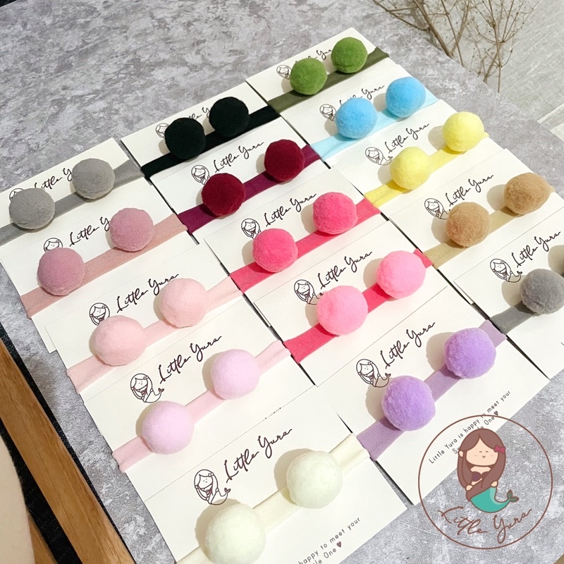 Jual LITTLE YURA - Mini Pom Pom Headband / Bandana Bayi / Newborn ...