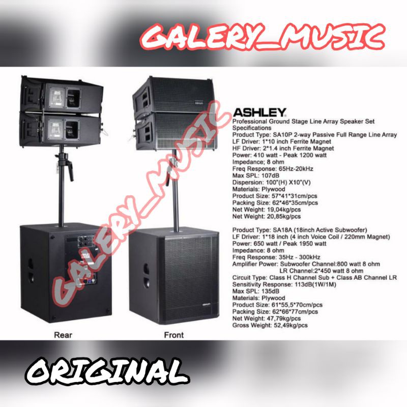 Jual Speaker ASHLEY Line Array SA10P / SA 10P ORIGINAL | Shopee Indonesia