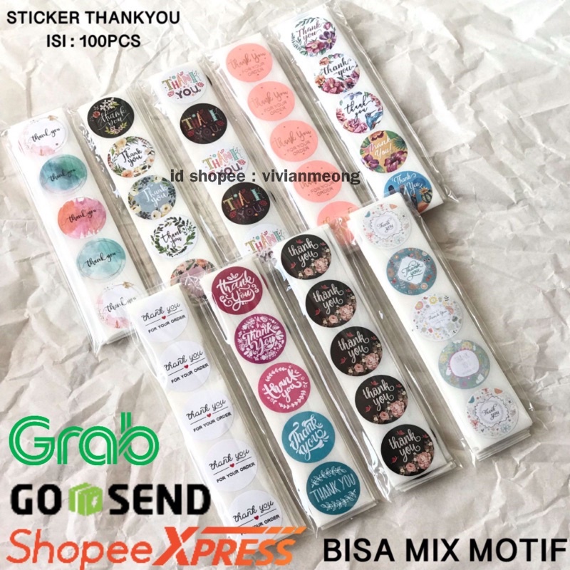 Jual Stiker Thankyou Label Sticker Thank You Stiker Thank You | Shopee ...