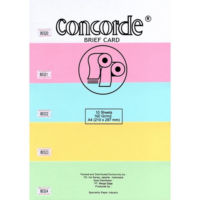 Jual Concorde Brief Card 160gr A4 10 sheets ( 1 Set - 10 Lembar ...