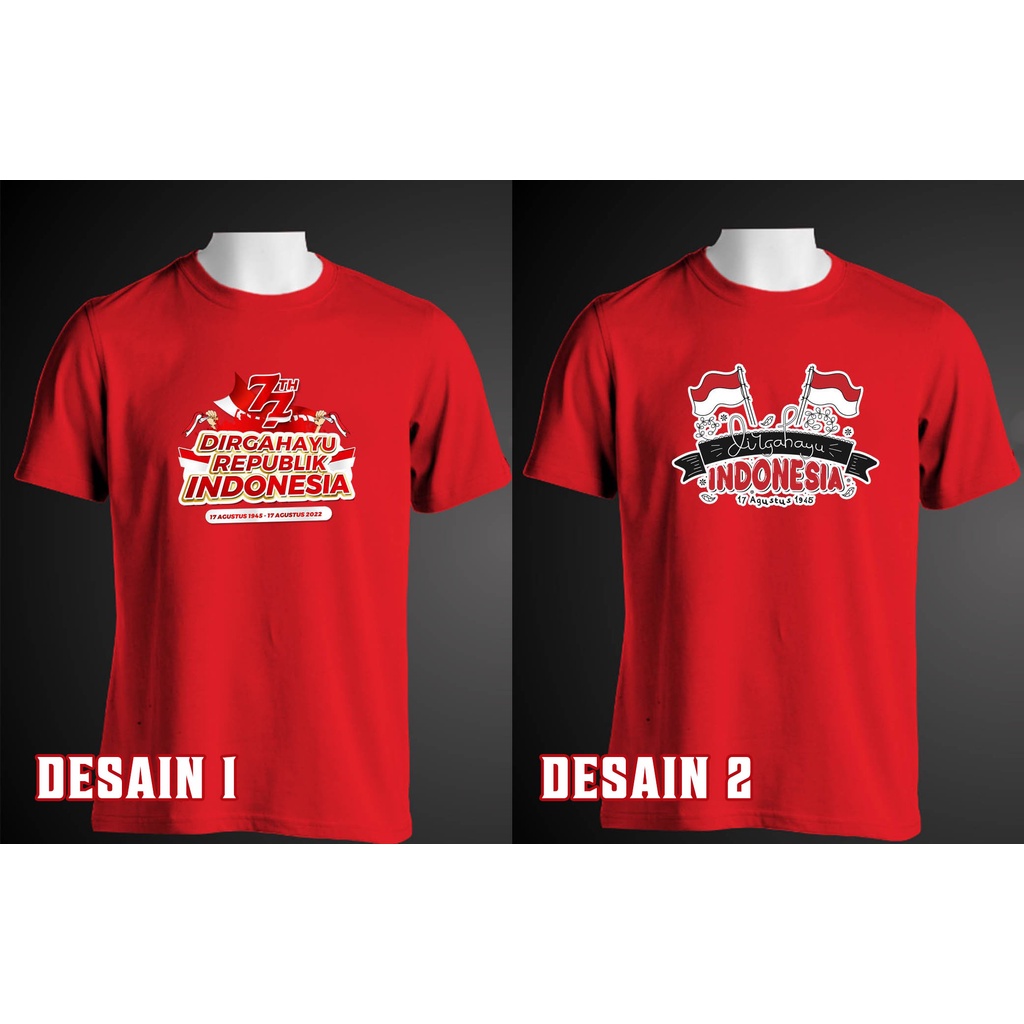 Jual KAOS HUT RI 77 / KAOS AGUSTUSAN / KAOS DIRGAHAYU INDONESIA / KAOS ...