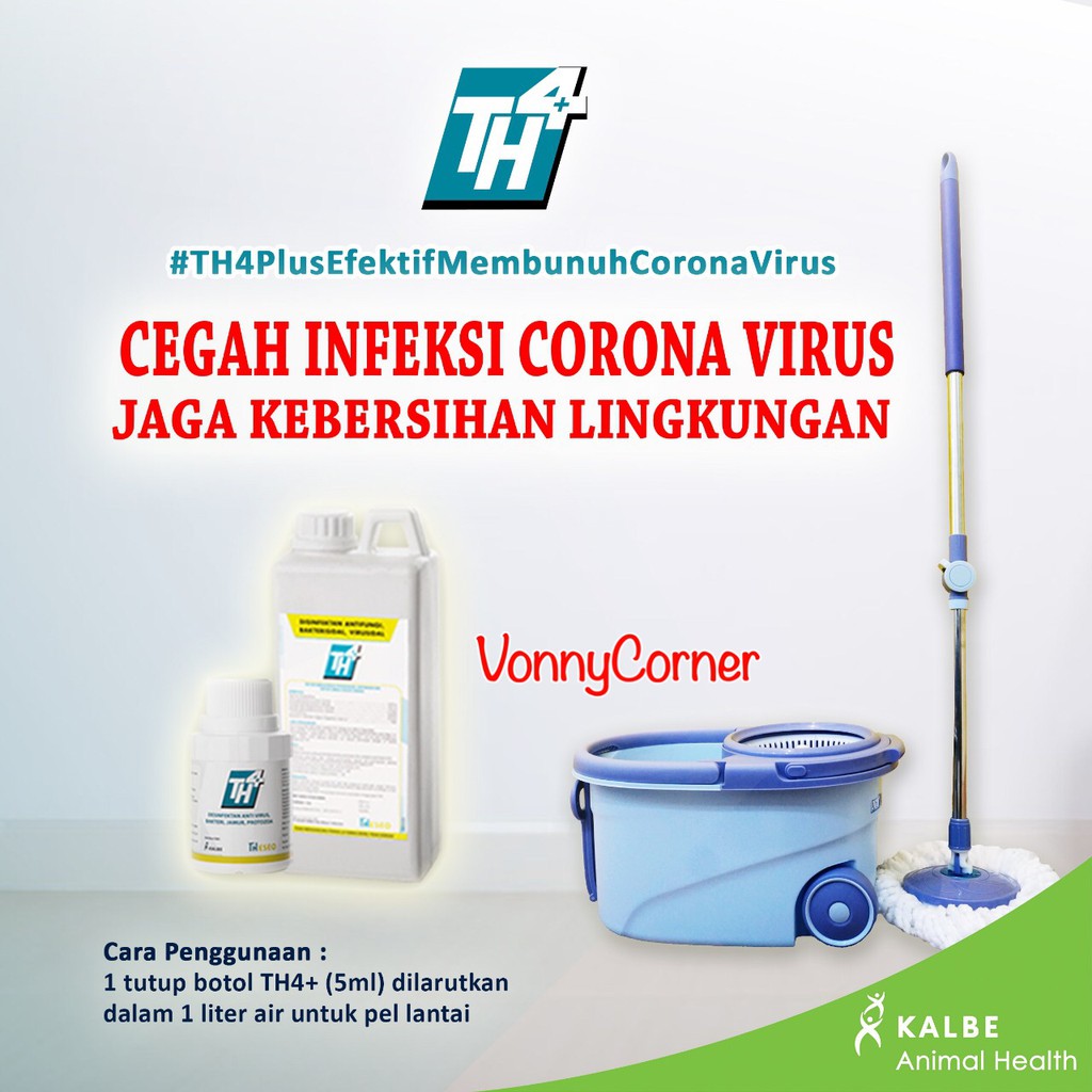 Jual TH4 Plus TH4+ Disinfectant Disinfektan Efektif Membunuh Corona Virus Wangi Aman Kena Kulit ...