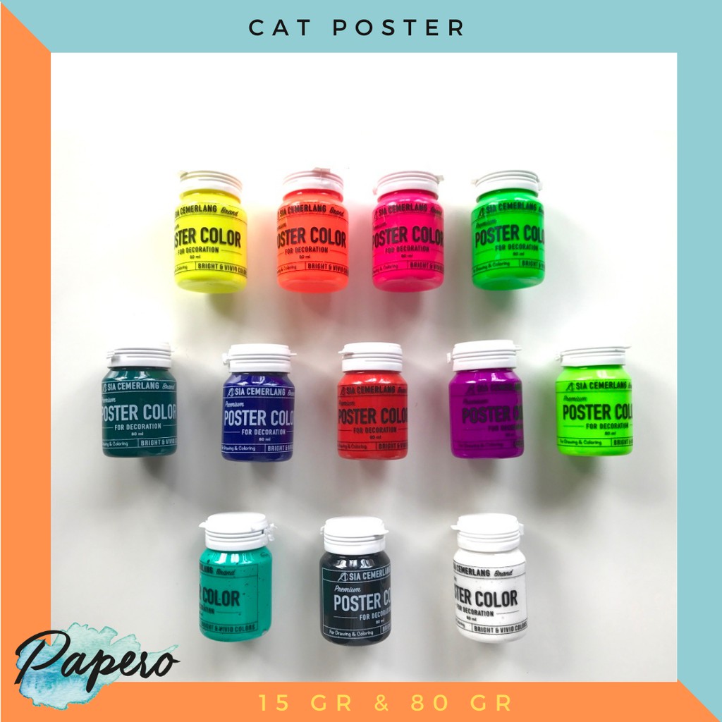 Jual Cat Poster / Poster Color Satuan 80ml | Shopee Indonesia
