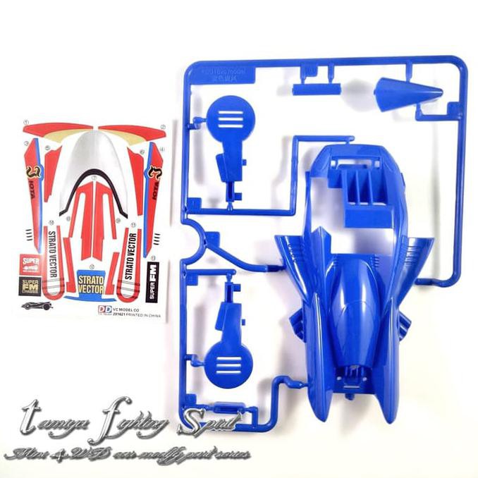 Jual TERMUR@H Rep Tamiya 92352 Body FM Strato Vector + Sticker Blue ...
