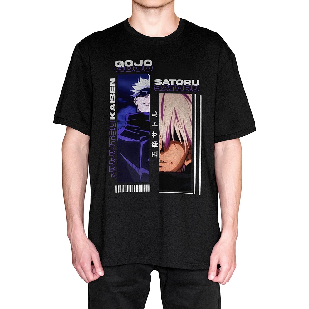 Jual Kaos Baju Jujutsu Kaisen Gojou Satoru Panel Logo T-Shirt | Shopee ...