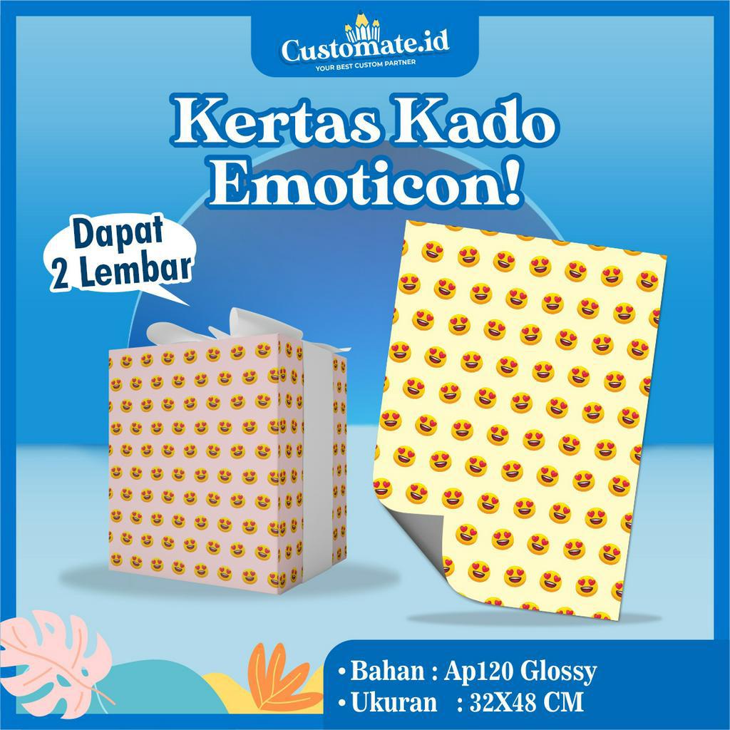 Jual CUSTOMATE Kertas Kado Emoticon 2 Lbr - Kertas Kado Viral Banyak ...