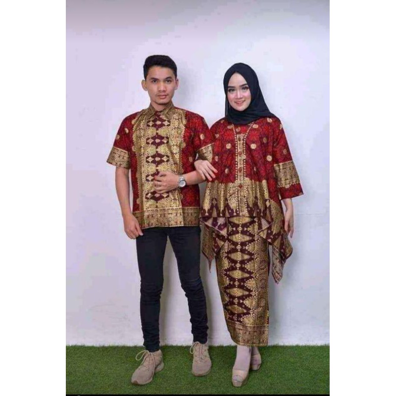Jual couple songket motif naga bintang marun | Shopee Indonesia
