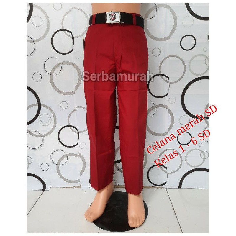 Jual Celana panjang sekolah sd warna merah celana sekolah sd panjang warna merah | Shopee Indonesia