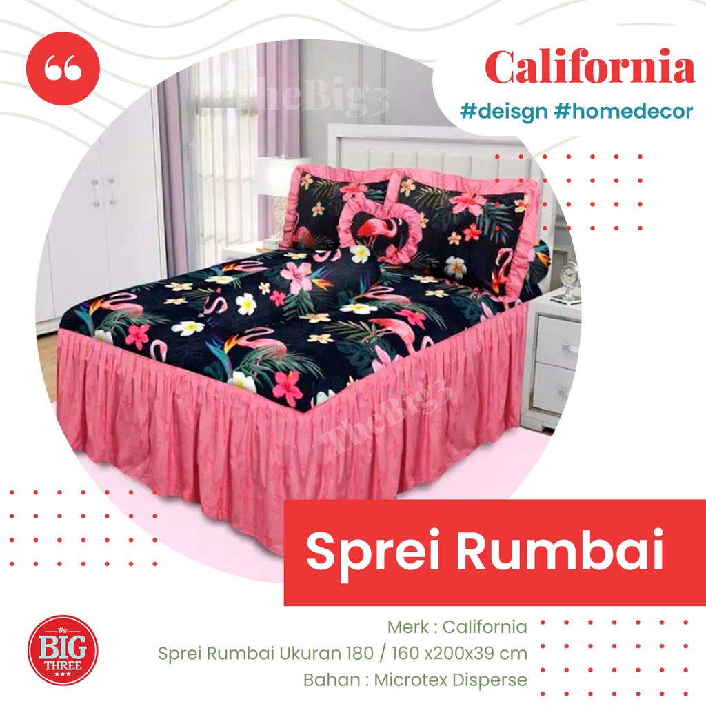 Jual CALIFORNIA Sprei RUMBAI 180x200 160x200 motif Aira Clara Moala ...