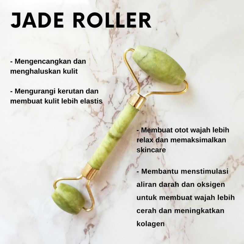 Jual Jade Roller Gua Sha Alat Pijat Muka Facial Wajah Batu Giok Roller ...