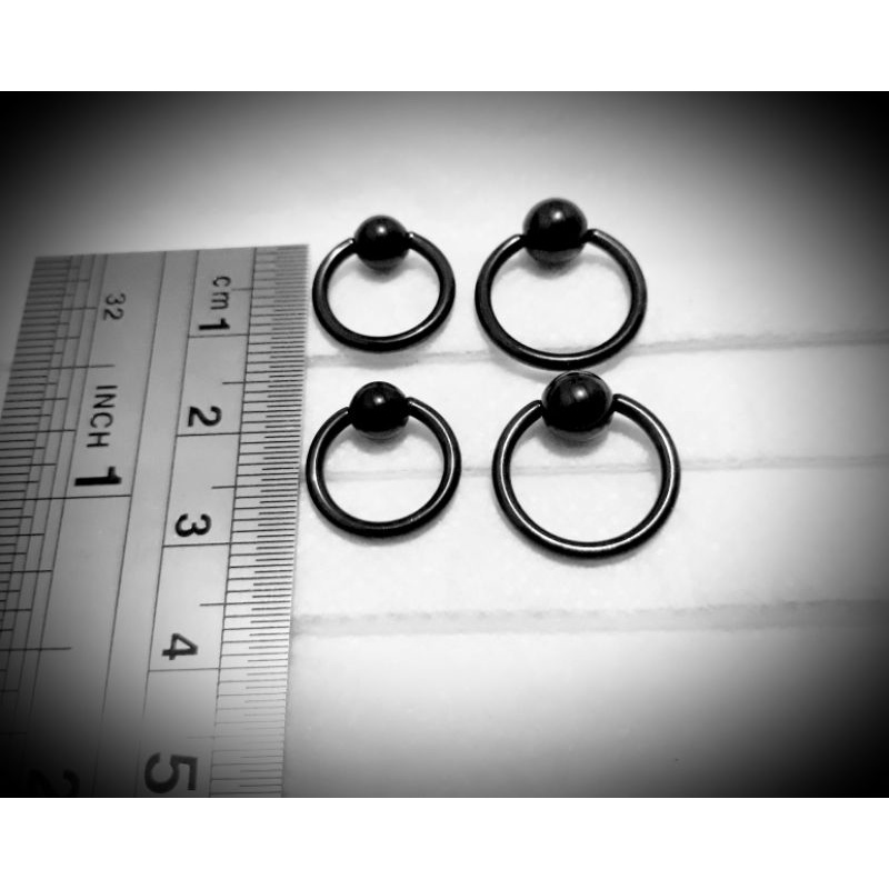 Jual 2 Pcs/1 Pasang Anting Piercing Orbital Tusuk Tindik Barbel Hitam ...