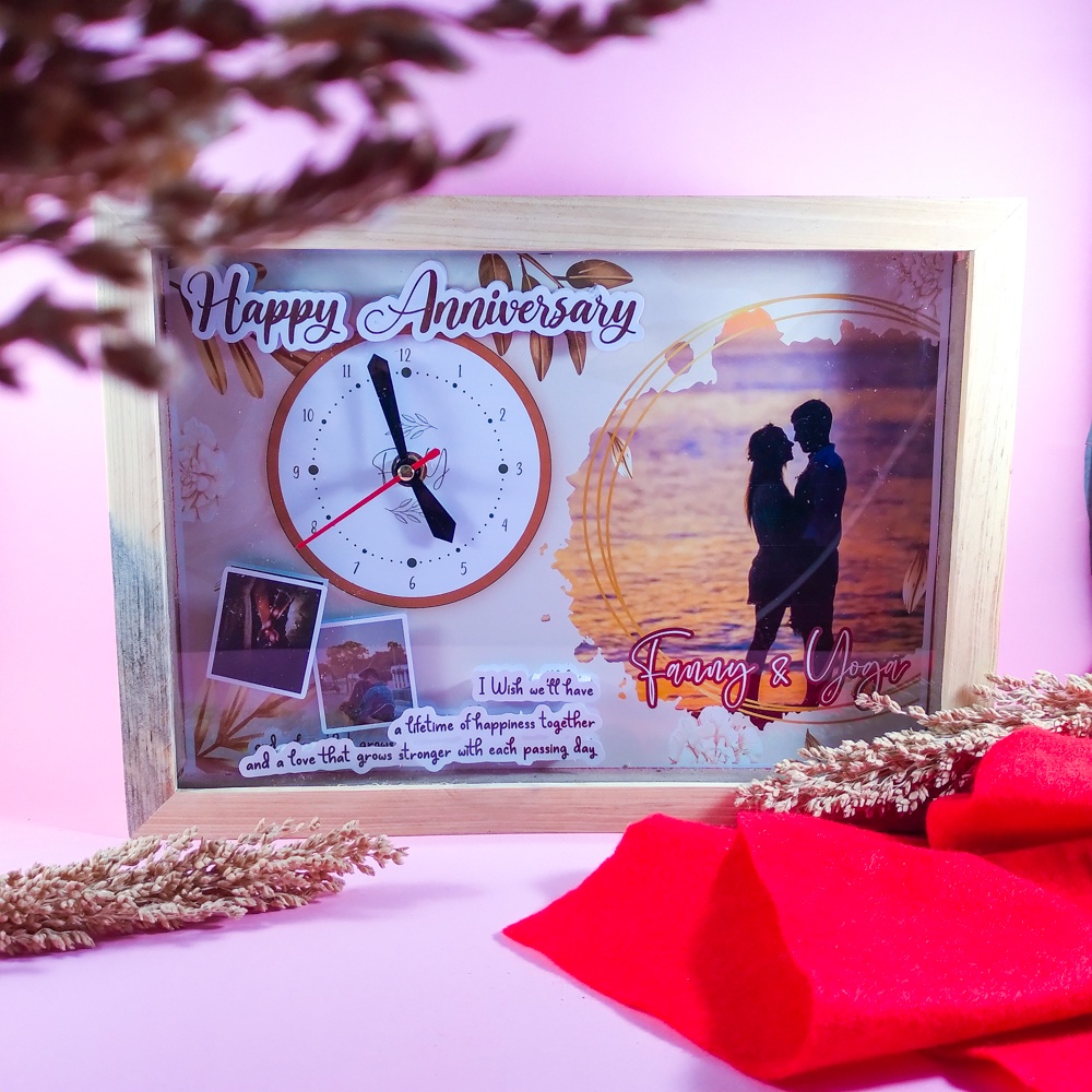 Jual Jam Frame A4 Polaroid Kado Anniversary Rustic | Shopee Indonesia