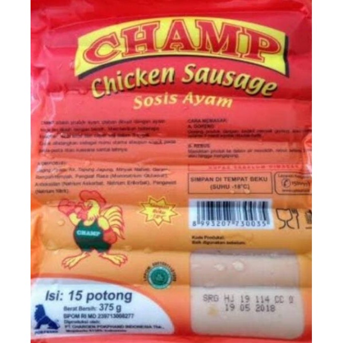 Jual Champ Chicken Sausage / Sosis Ayam Isi 15 Potong 375 g | Shopee Indonesia